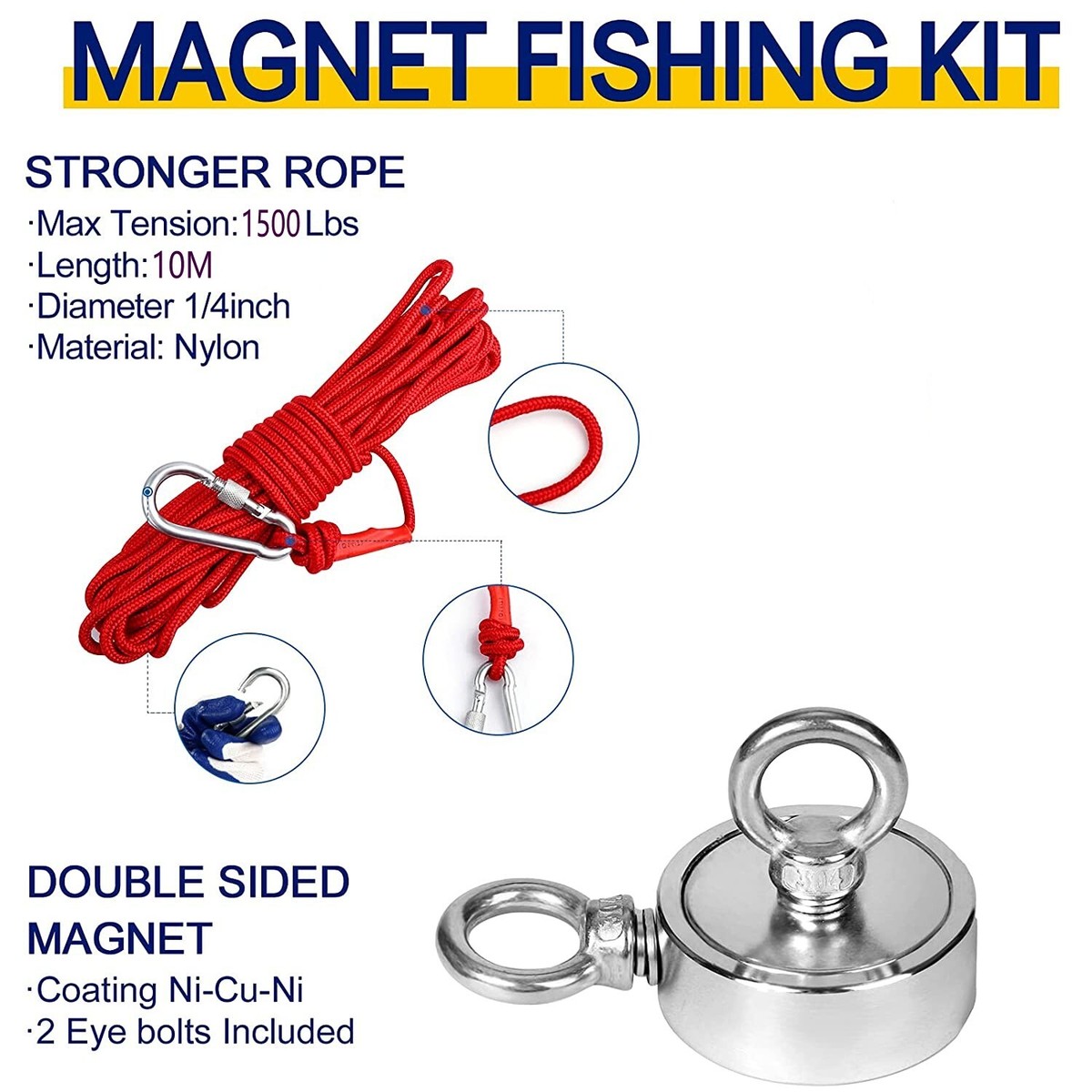 Complete Magnet Fishing Kit Magnet Fishing Kit, Stong Fishing Magnet ...
