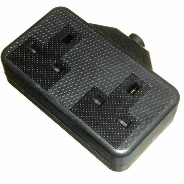 Heavy duty high impact Extension Lead Trailing Socket End DOUBLE 2 Gang ...