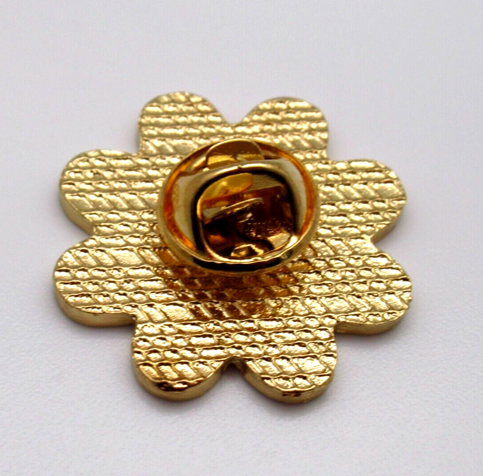 Flower Lapel Pin Brown Gold Tone Stitch Design Vintage Style Jewelry | eBay