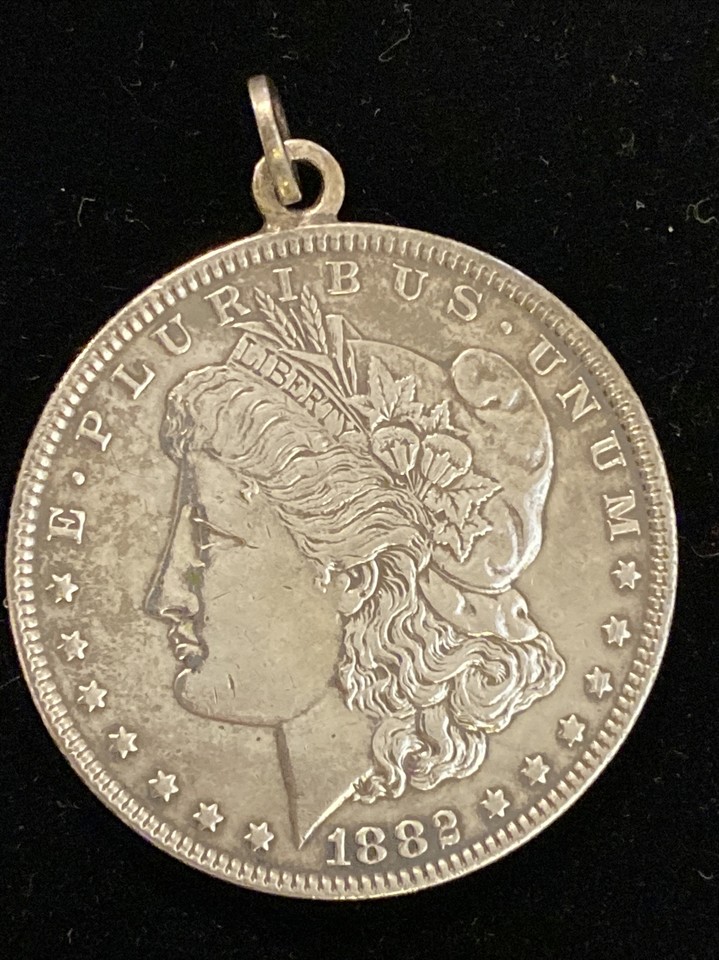 Vintage 1882 Morgan Silver Dollar Pendant OUTSTANDING! | eBay