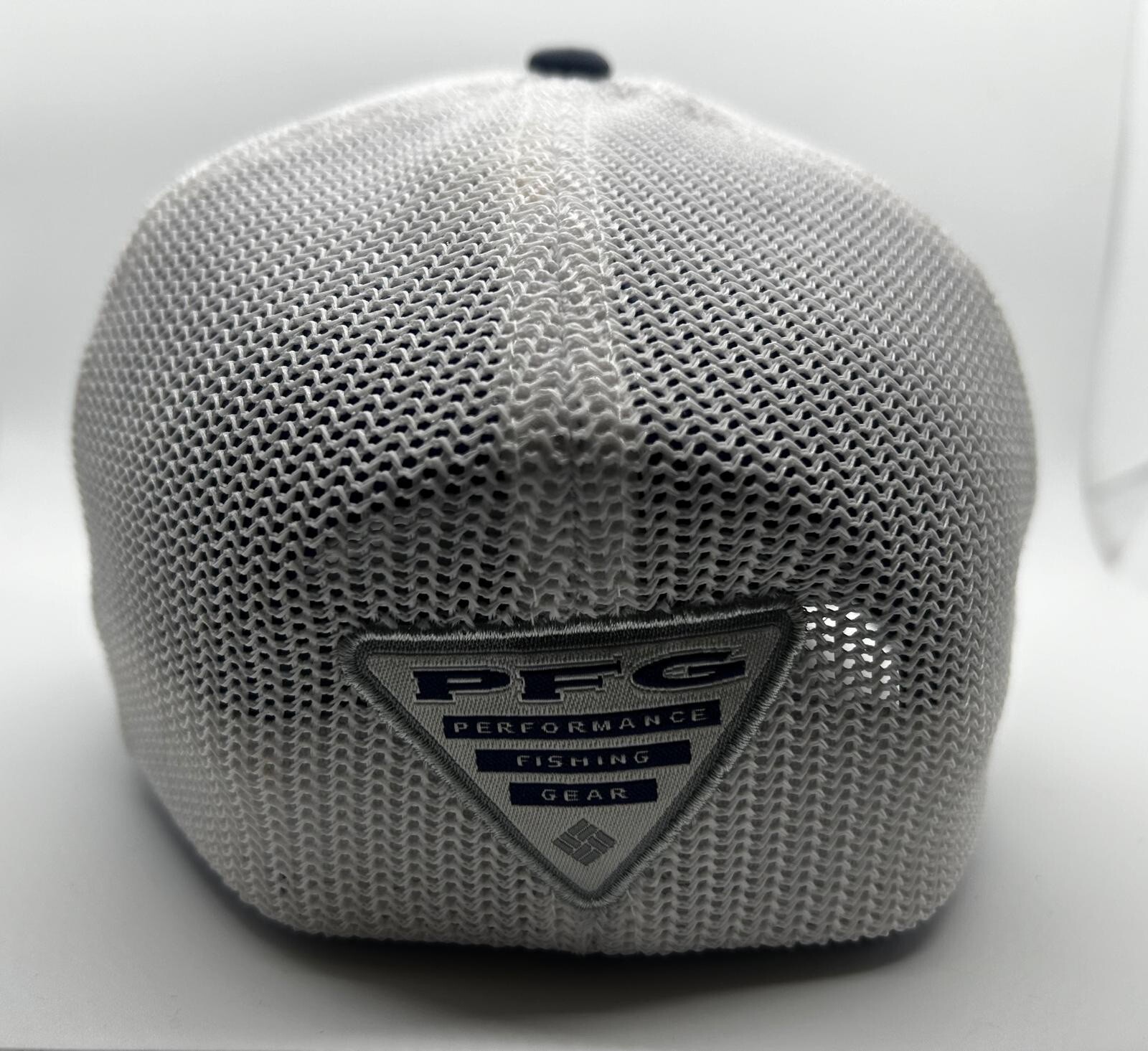 Columbia PFG Cap Hat Flex Fit Adult One Size Blue White Mesh Fishing | eBay