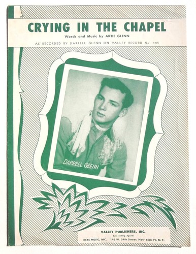1953 Vintage Sheet Music: Darrell Glenn CRYING IN THE CHAPEL By Artie ...