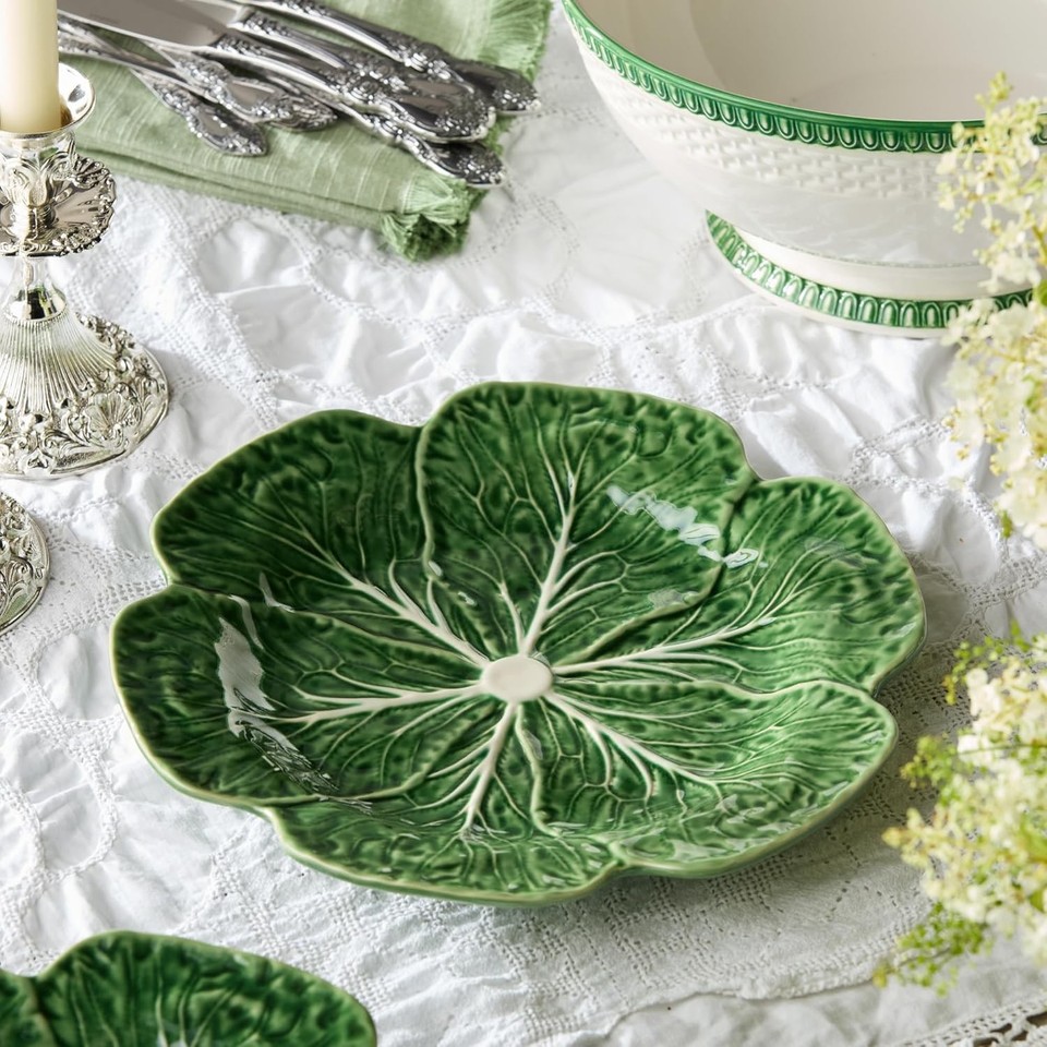 Le Jardin Cabbage 3D DINNER PLATES SET OF FOUR -11" Sculpted Green ...