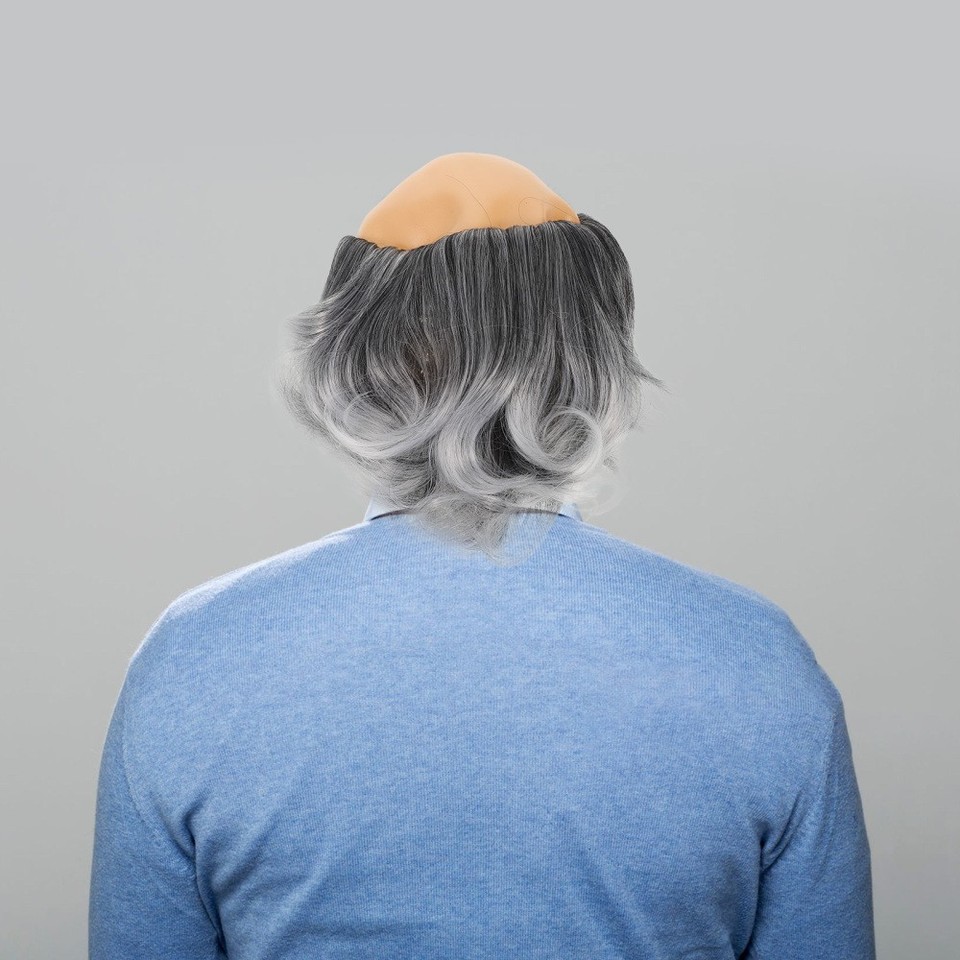 Halloween Bald Wig: Cosplay Balding Wig Props - Old Man Bald Cap For ...