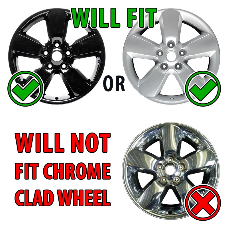 4 BLACK 20" Wheel Skins Hub Caps 5 Spoke Alloy Covers G for Dodge Ram ...