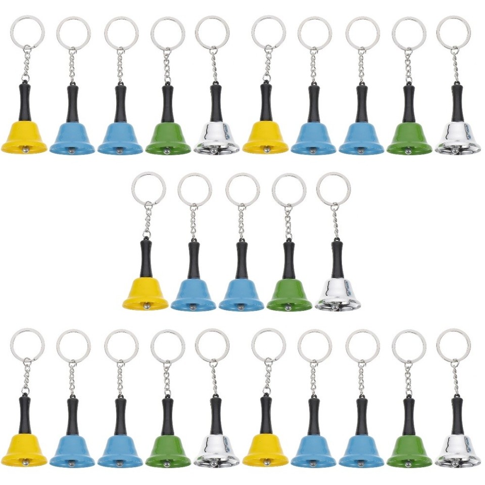 5 Pcs Bell Ringer Key Rings Keychain Pendant Ornament Metal Keychains ...