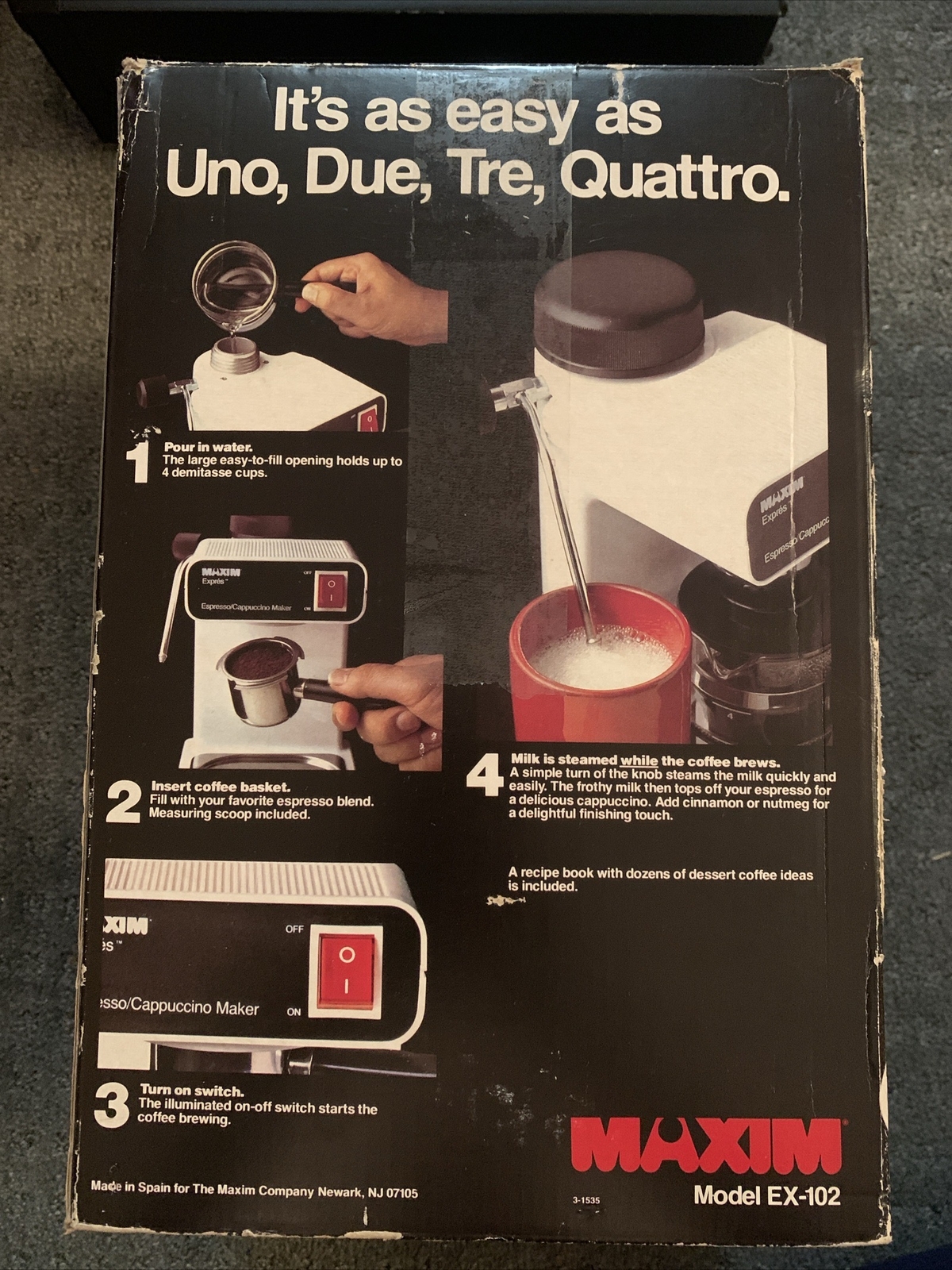 Maxim Express 2 Espresso & Cappuccino Coffee Maker Machine Ex202 for ...