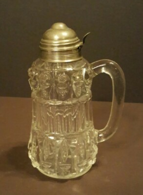 Antique EAPG TORPEDO Pattern Syrup Thompson Glass Co PA 1889 Top Works ...