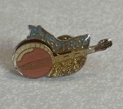 Vintage BLUEGRASS BANJO 1.25" Metal Lapel Pin Back | eBay