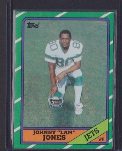 1986 TOPPS JOHNNY "LAM" JONES #98 JETS TEXAS LONGHORNS PACK FRESH NM ...