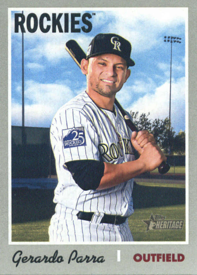 2019 Topps Heritage #248 Gerardo Parra Colorado Rockies (BUY 10=FREE S ...