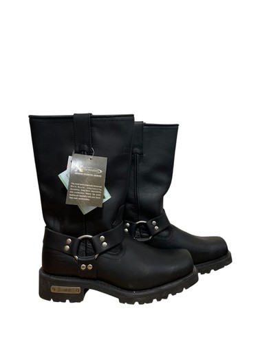 Xelement Mens Motorcycle Boots LU1443 Black Leather Water Repellent ...