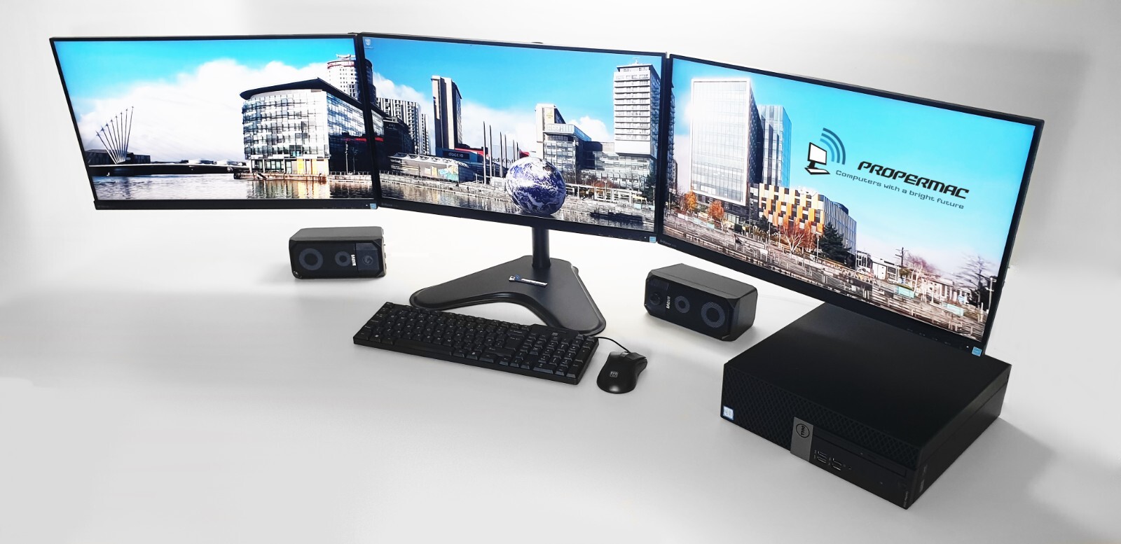 Triple Monitor PC 3 x 23" Full HD Monitor Quad CPU 16-32GB DDr4 512-2Tb ...