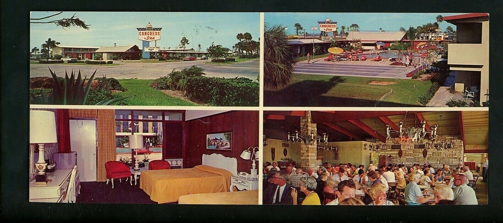 Oversized postcard Florida FL Cape Coral Nautilus Congress Inn dining ...