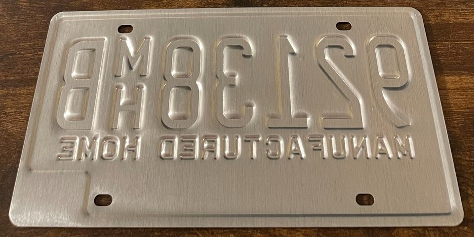 New Mexico Manufactured Home License Plate 92138 MH B Land of ...