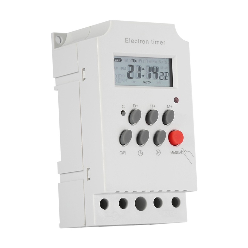 30A Digital Timer Switch Programmable Time Control Switch Tool(AC-DC ...