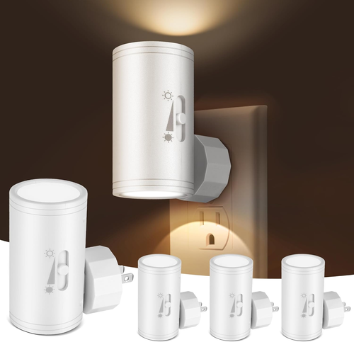 4 Pack LED Plug-In Wall Night Light with Dimmable 0-300 Lumens, 2700K ...