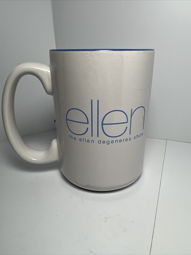 Limited Edition ELLEN DEGENERES Show White Blue Coffee Mug MADE IN USA | eBay
