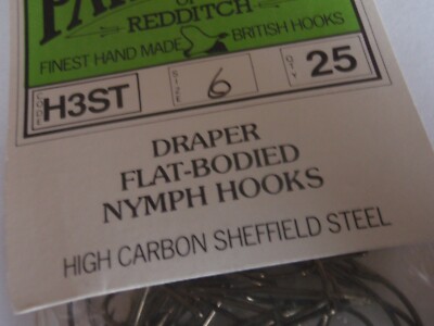 Partridge H3ST Draper flat-bodied nymph hooks - size 6 | eBay