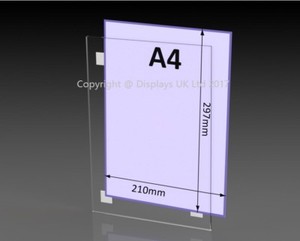 50 x A4 Clear Perspex Acrylic Poster Sleeves Wall Mounted - 4 Self ...
