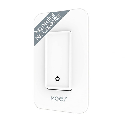 MOES WiFi Smart Light Switch No Neutral Wire, Required, White | eBay
