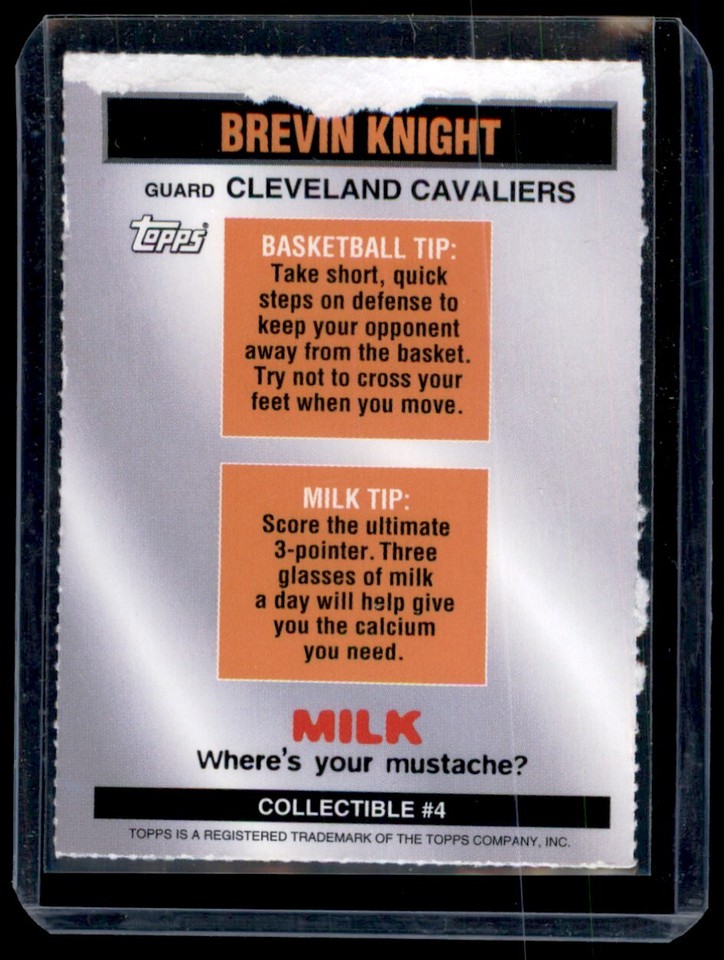 1998-99 TOPPS MILK MUSTACHE BREVIN KNIGHT CLEVELAND CAVALIERS #4 | eBay