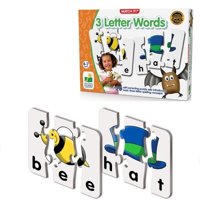 : Match It! - 3 Letter Words -Spelling Puzzles for Kids Ages 3-5, Learn ...