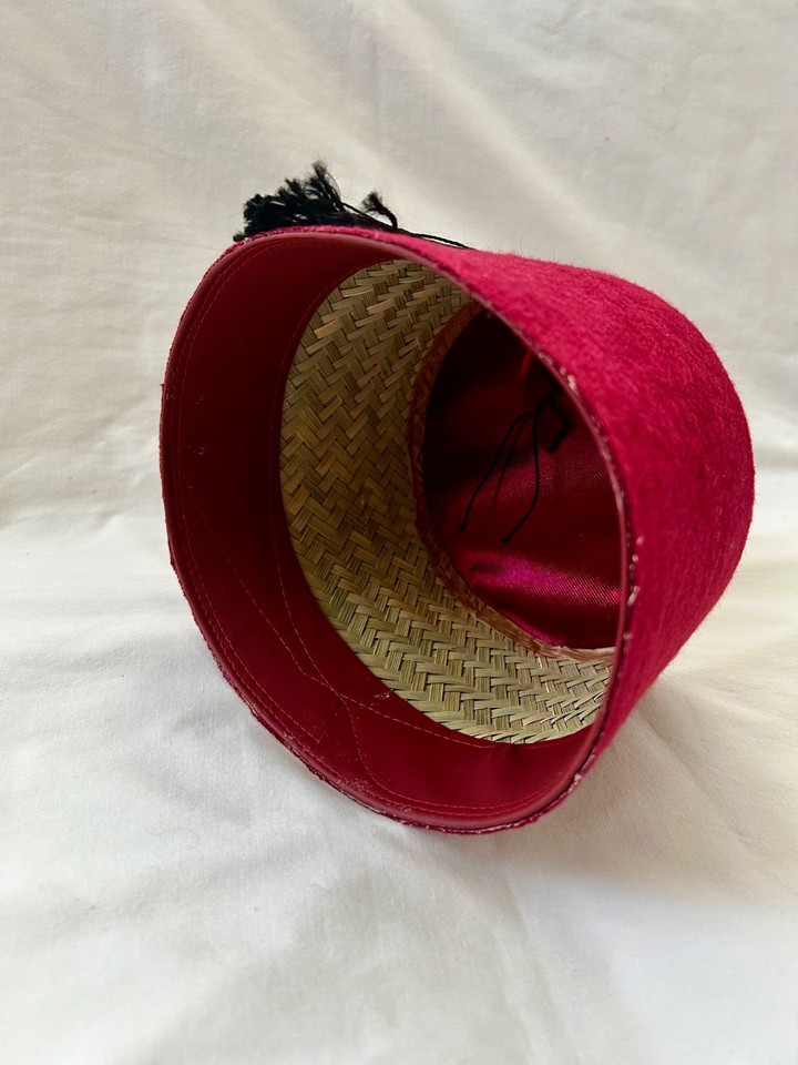 Egyptian Turkish Dark Red Fez Tarboush Hat Black Tassel 22.5" Excellent ...