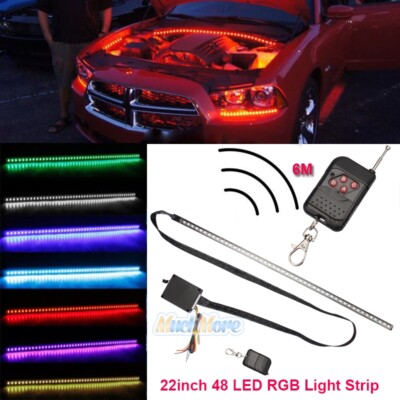 7 Color 48 LED RGB Scanner Flash Car Strobe Knight Rider Kit Light ...
