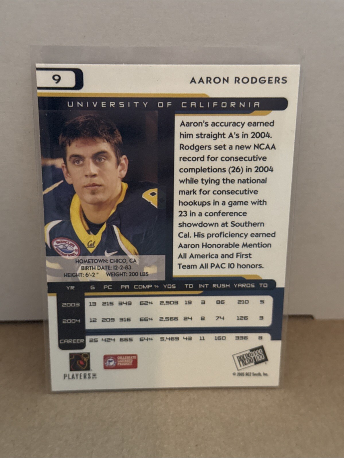 2005 Press Pass #9 Aaron Rodgers Rookie Card Cal Packers | eBay