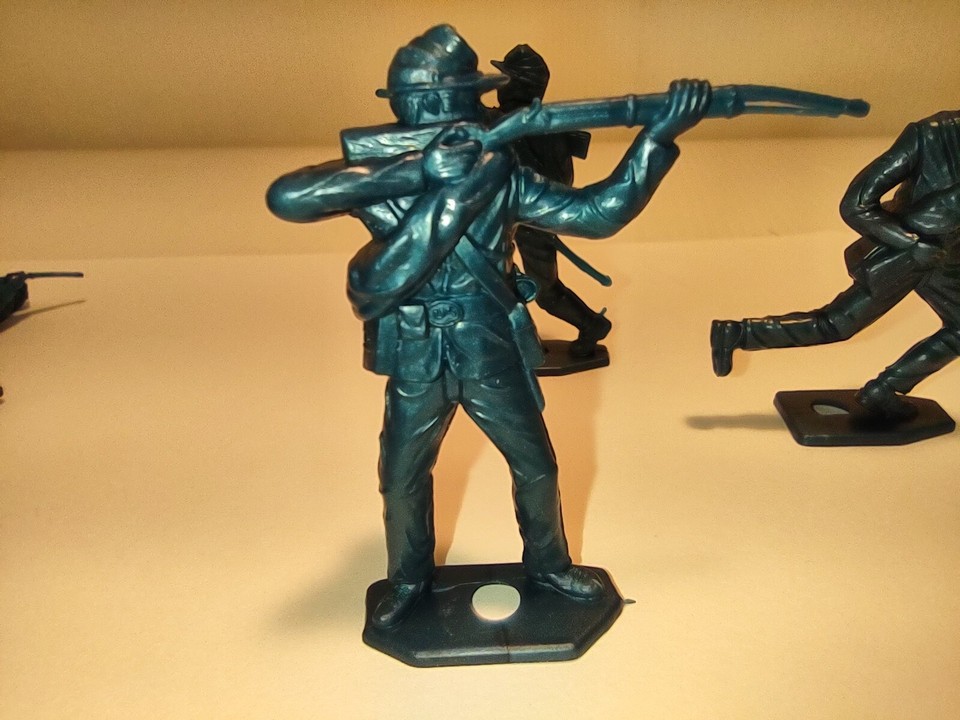 Lot of 14 Vintage MPC Marx US Civil War Soldiers Metallic Blue Army Men ...