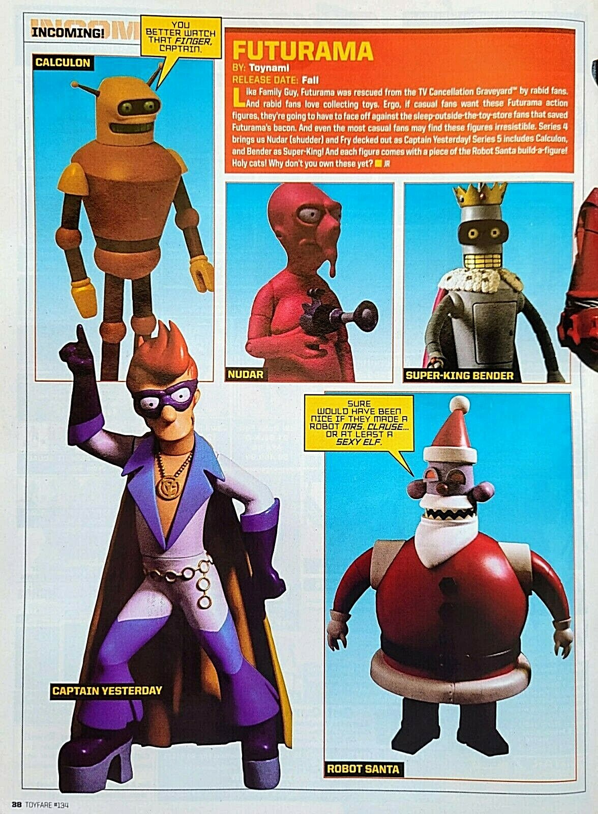 2008 FUTURAMA Action Figures CALCULON NUDAR ROBOT SANTA = TRADE Print ...