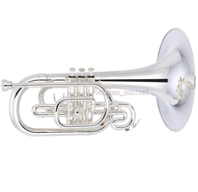 Professional Silver Plated Marching Mellophone Horn F Key 10.6'' Bell ...