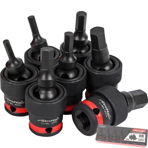 Neilsen Universal Swivel Impact Hex Bit UJ Driver Socket Set 3/8" 4mm ...