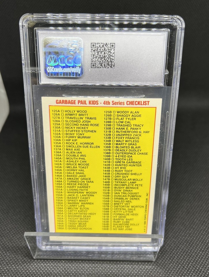 1986 Garbage Pail Kids #138b Outerspace Chase Topps Checklist Graded ...
