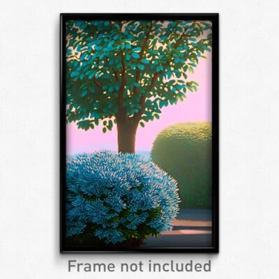 Pixel Art Poster - Light Blue Bush (8 Bit Psychedelic Trippy Video Game ...