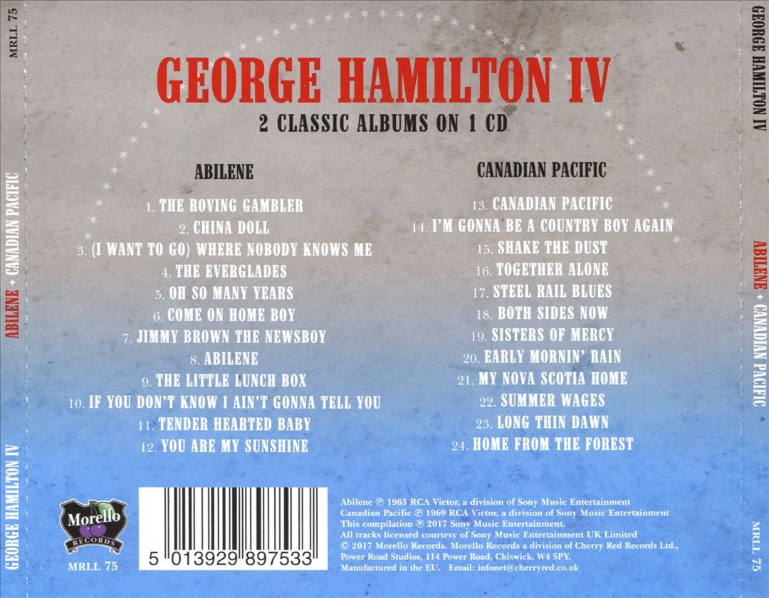 GEORGE HAMILTON IV - ABILENE/CANADIAN PACIFIC NEW CD 5013929897533| eBay