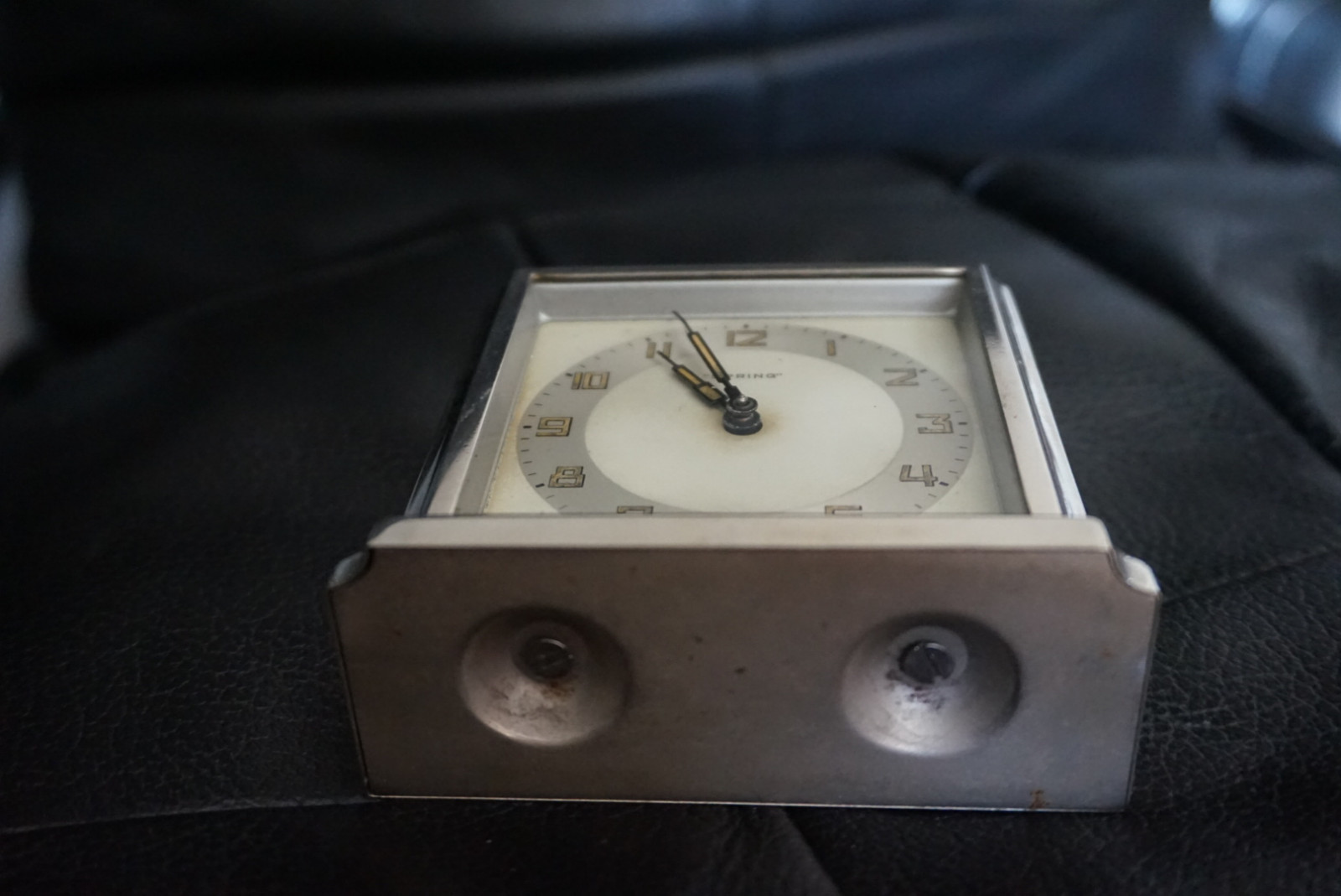 VINTAGE ART DECO SPRING DRGM GERMAN TRAVEL CLOCK WITH LEATHER CASE | eBay