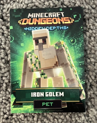 IRON GOLEM Minecraft Dungeons Arcade Card Very Rare 98/98 | eBay