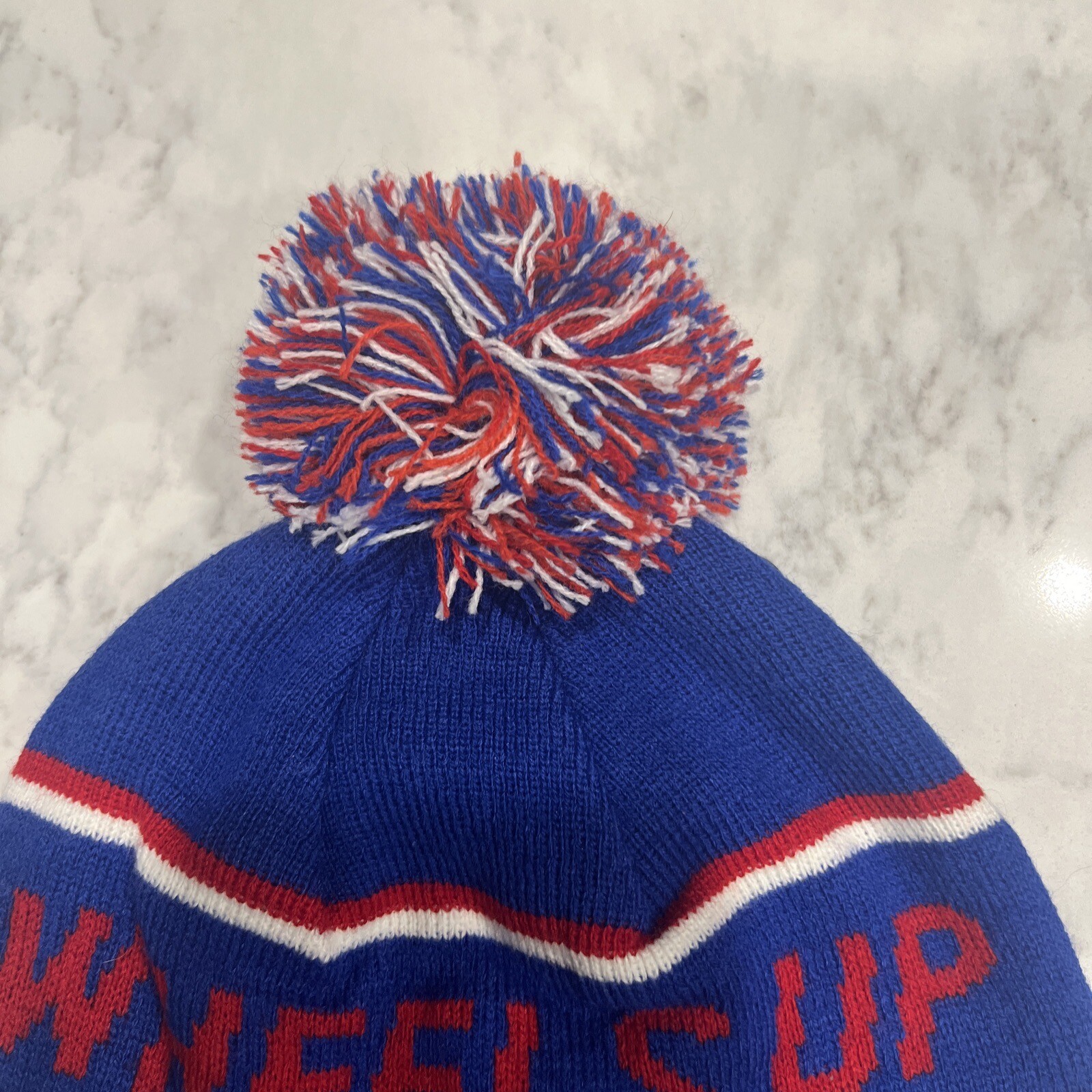 Wheels Up Logo Winter Hat Beanie with Pom. Red White Blue. Brand New ...