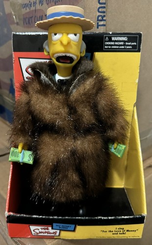 Vintage The Simpsons Mr. Burns Mo' Money Figure Sings Talks Mink Coat ...