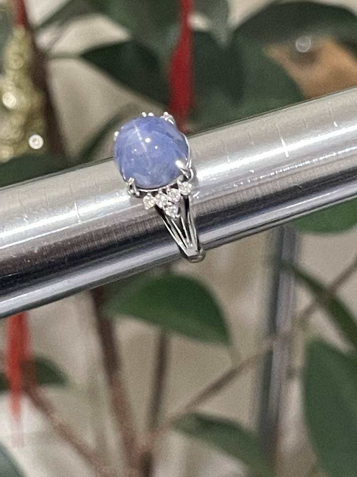 GIA Natural Blue Star Sapphire 9.57ct, No Heating,0.18ct diamond,pt900 | eBay