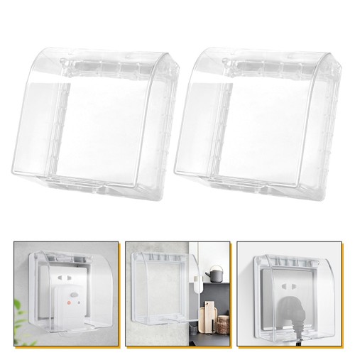 2 Pcs Waterproof Cover Anti-electric Shock Socket Plug Protector ...