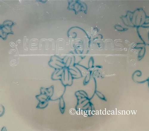 Temptations By Tara Blue Floral Lace 4 oz and 6 oz Ovenware Bowls Set ...