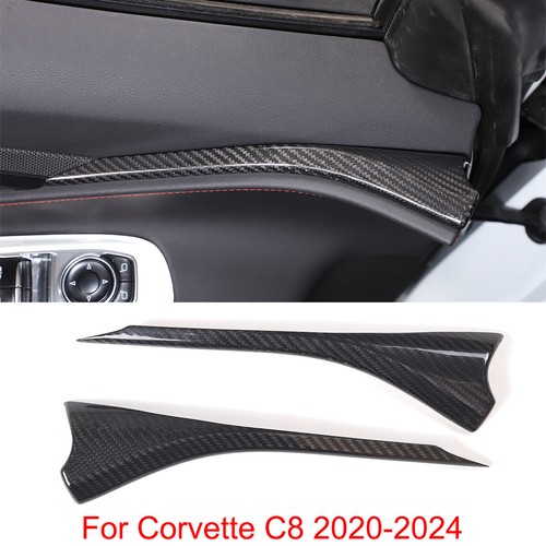 2PCS Carbon Fiber Inner A-pillar Horn Bottom Trim Cover For Corvette C8 ...