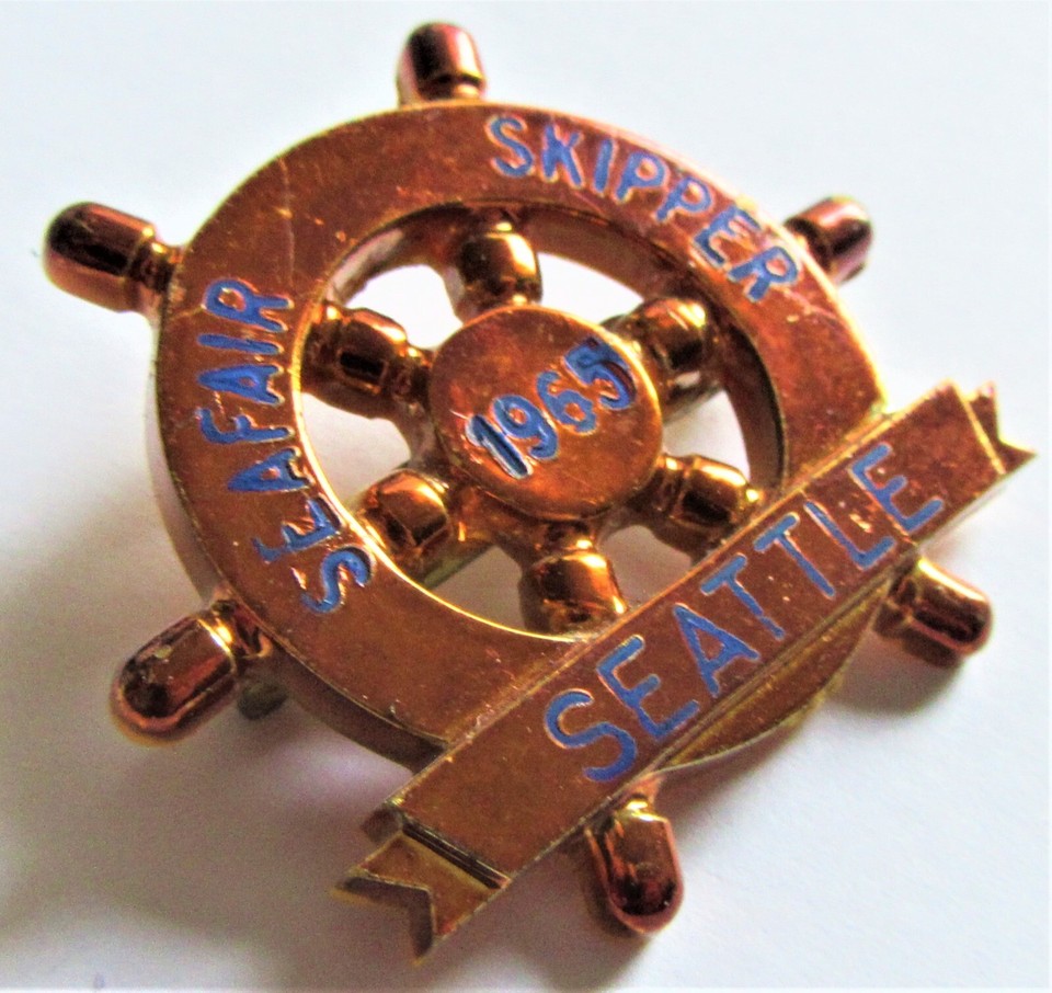 1965 Seattle, WA. SEAFAIR SKIPPER pin Hydroplane Regatta pinback button ...