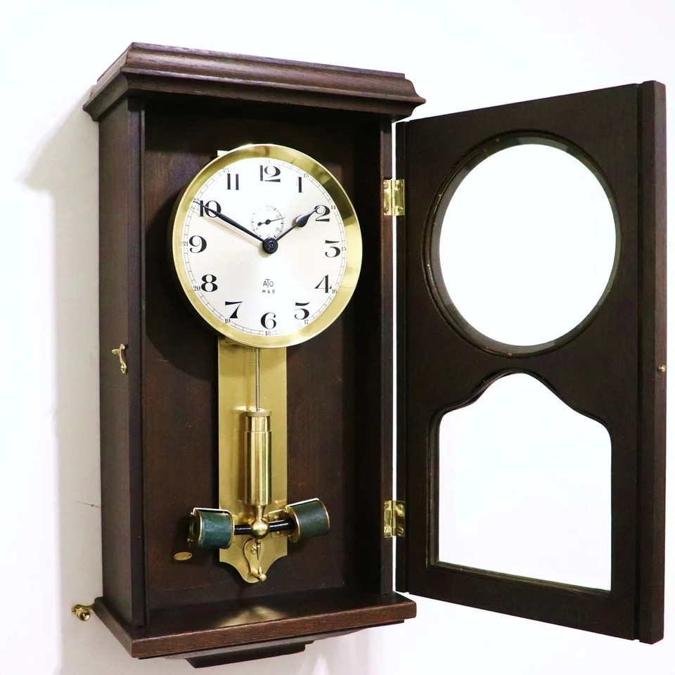 ATO HALLER & BENZING Antique Wall TOP Clock 1920s ELECTRIC! Super RARE ...