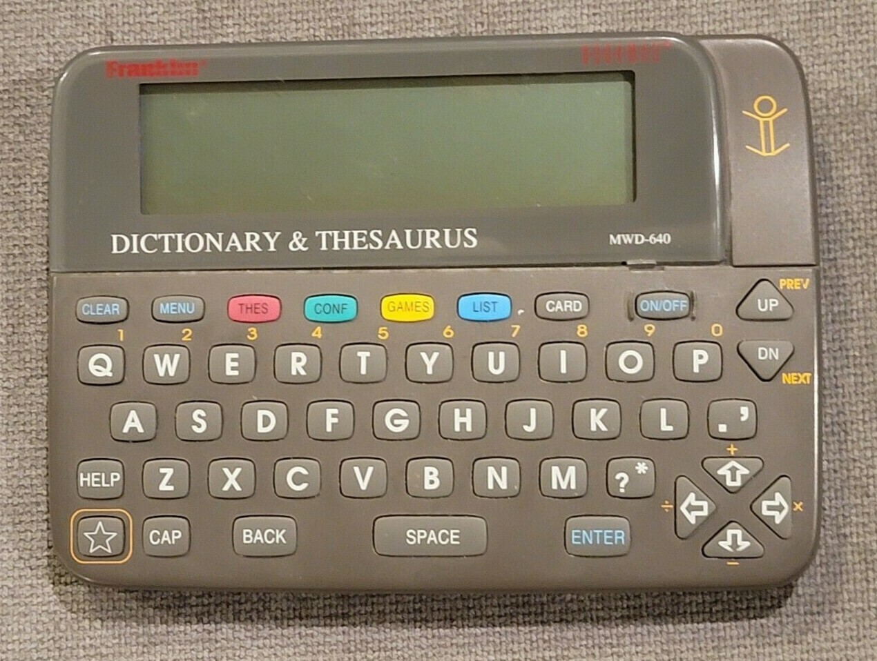 Franklin Electronics MWD-640 Dictionary + Thesaurus Bookman Tested w ...