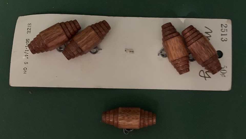 5 new Retro Vintage Wooden Toggle Metal Shank Buttons Brown 1.25"x.5 ...