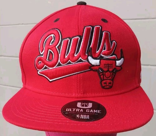 Chicago Bulls NBA Ultra Game Cursive Font Red Adjustable Snapback Hat ...